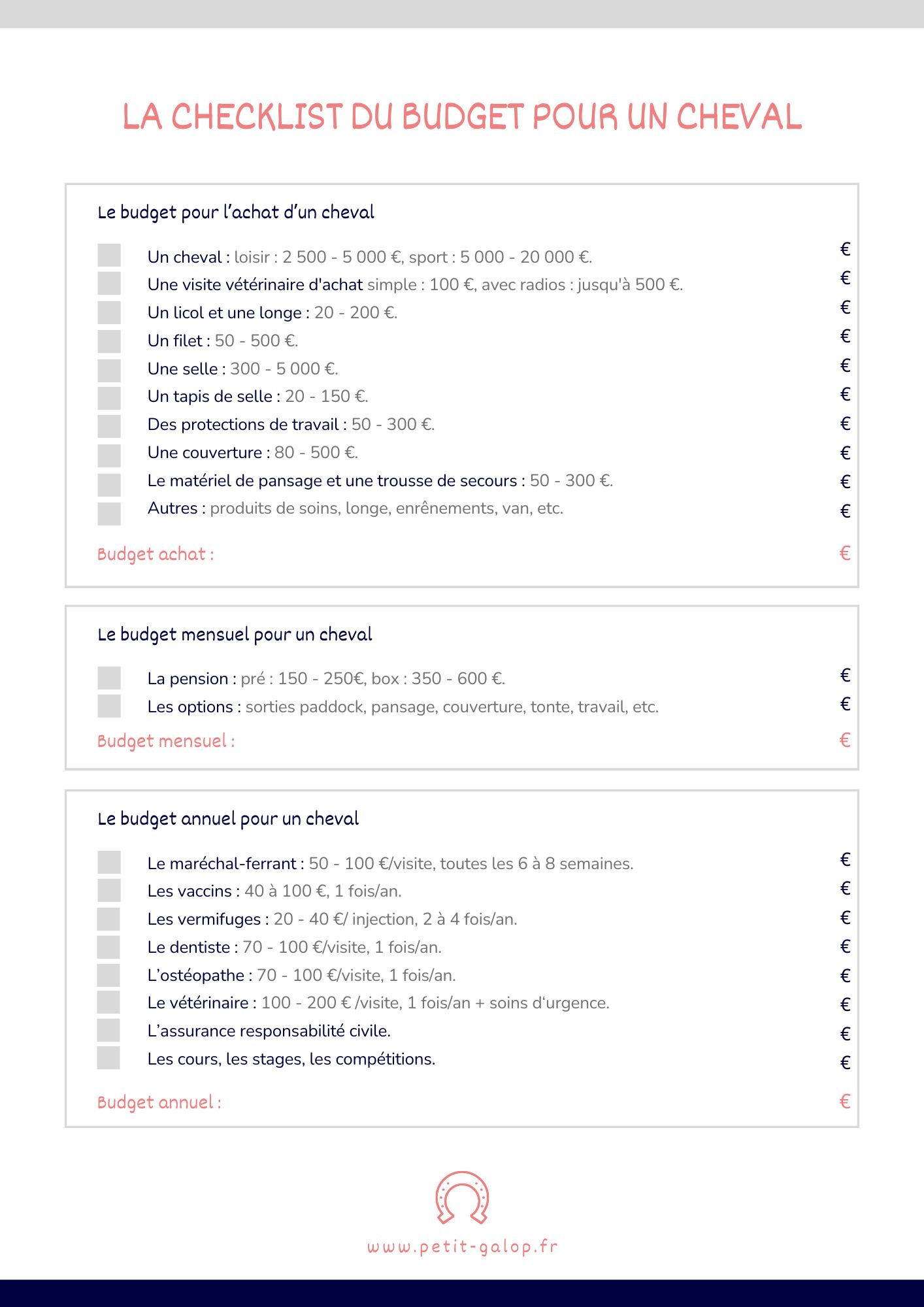 Quel budget pour avoir un cheval ? - Petit Galop